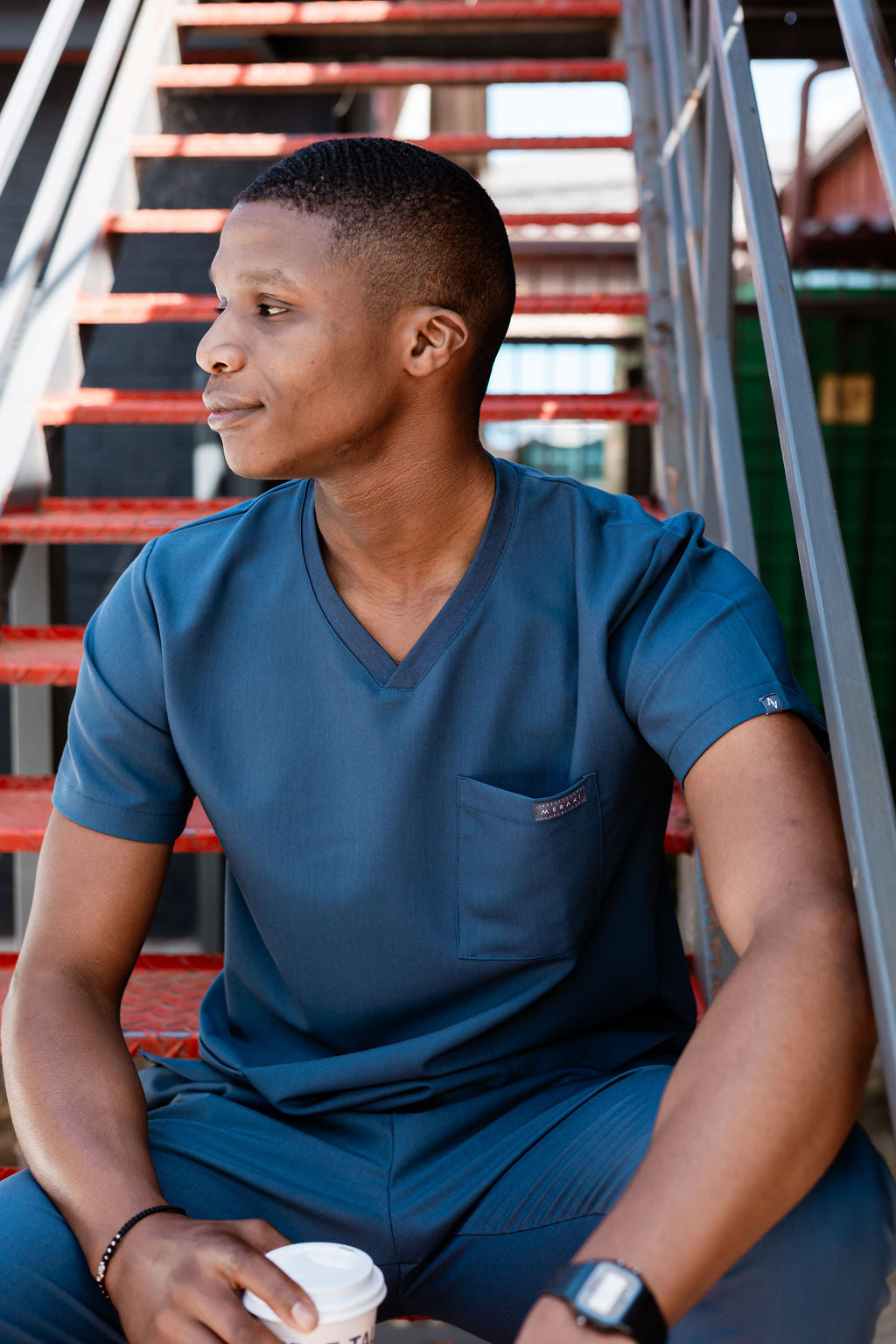 The Alexander Men's Scrub Top - Airforce – Meraki Scrubs