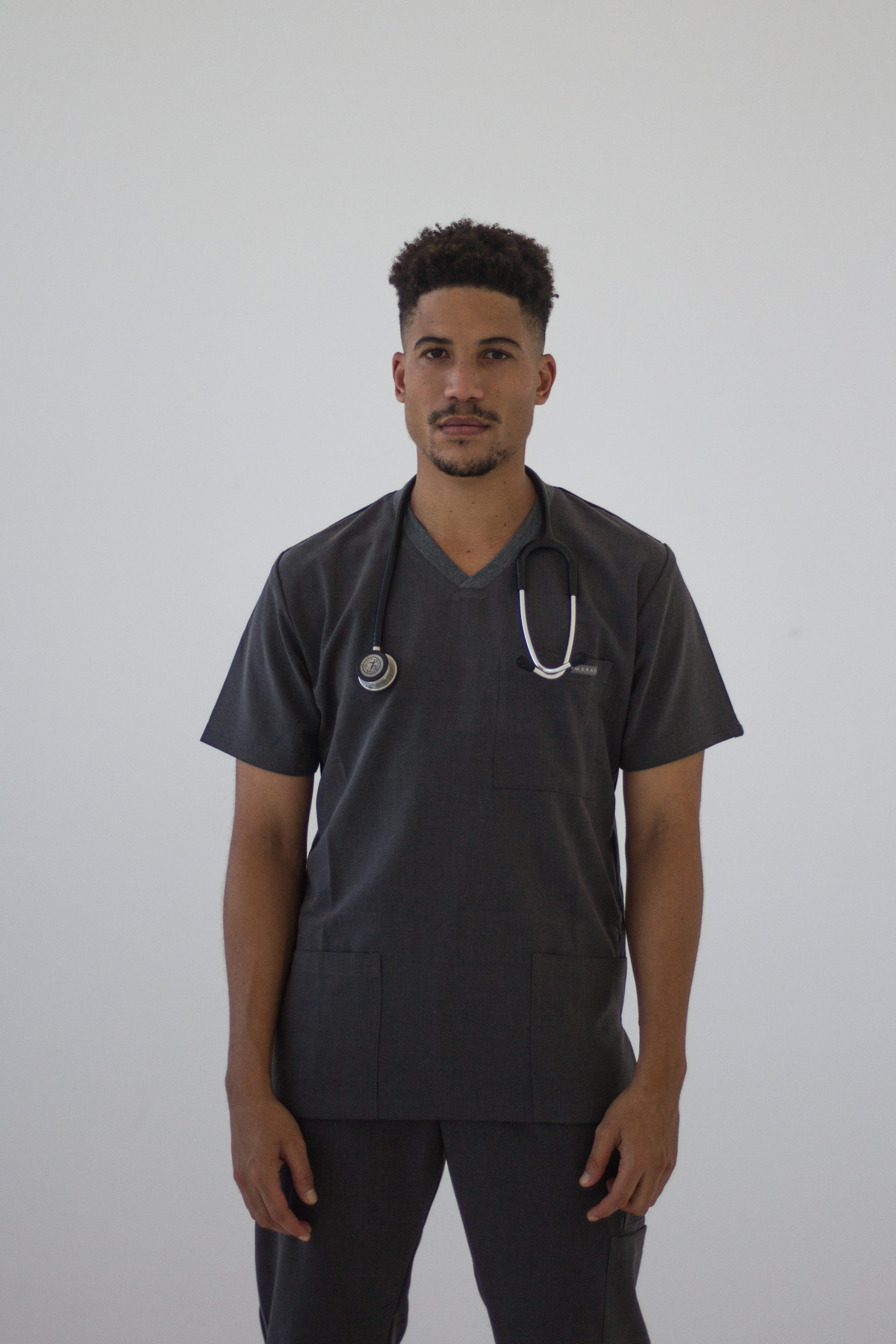 The Alexander Top - Graphite – Meraki Scrubs